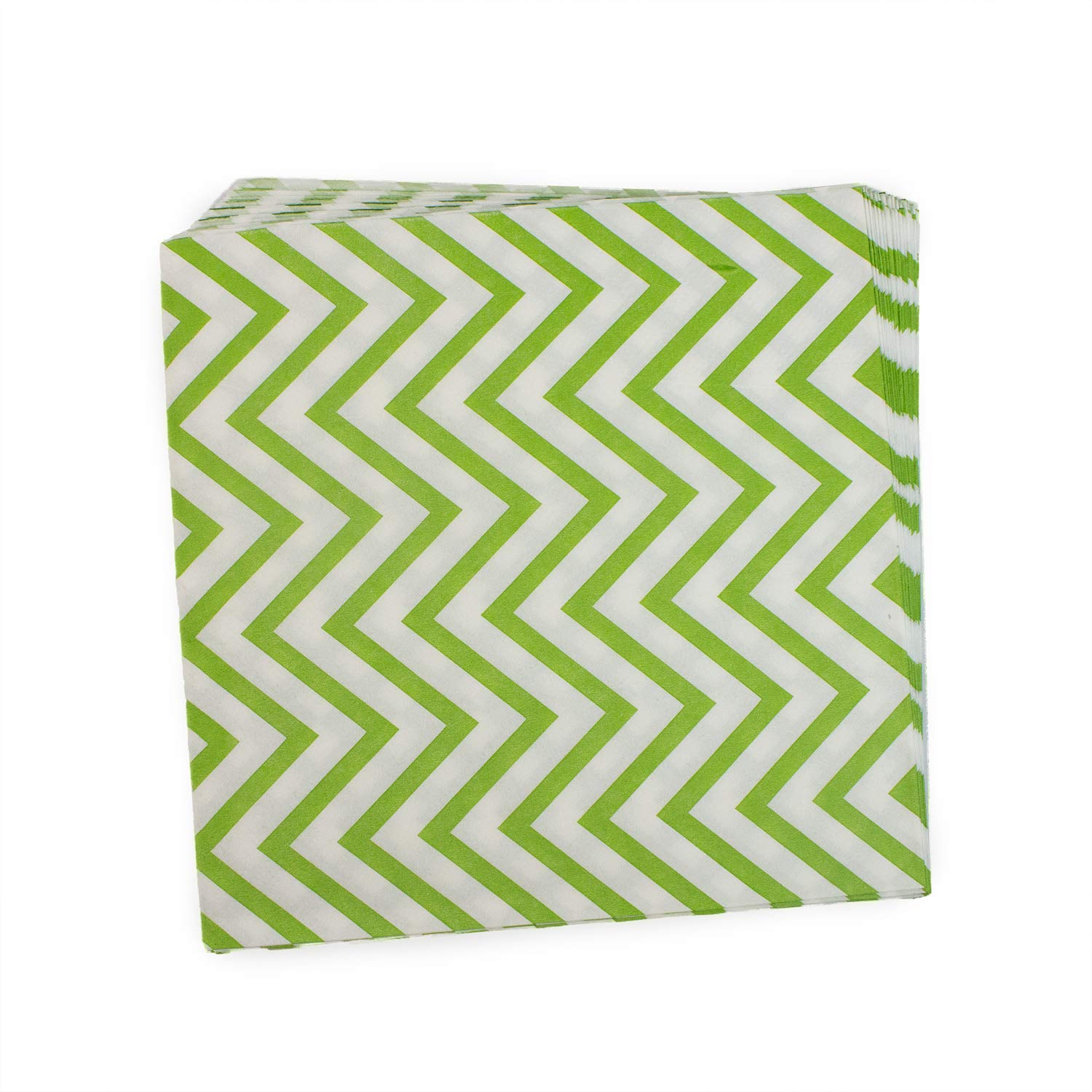 Dulousia Disposable Striped Chevron Polka Dot Green Paper Party Napkins 60 Count