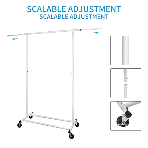 Fishat Heavy Duty Double & Single Rod Garment Rack, Black White