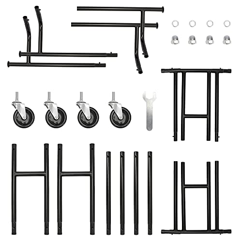 Fishat Heavy Duty Double & Single Rod Garment Rack, Black White