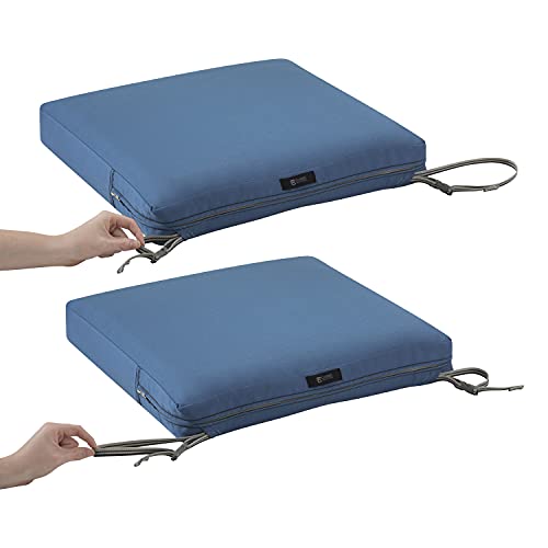 Classic Accessories 60-346-010501-RT Ravenna Cushion Slip Cover, 72"L x 21"W x 3"Thick, Empire Blue