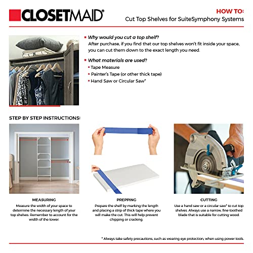 ClosetMaid 1936340 SuiteSymphony Modern 25-Inch Closet Organizer with Shelves, 2-Doors and 4-Drawers, Natural Gray