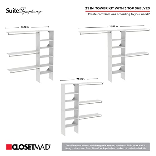 ClosetMaid 1936340 SuiteSymphony Modern 25-Inch Closet Organizer with Shelves, 2-Doors and 4-Drawers, Natural Gray