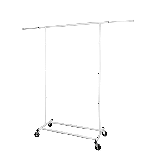 Fishat Heavy Duty Double & Single Rod Garment Rack, Black White