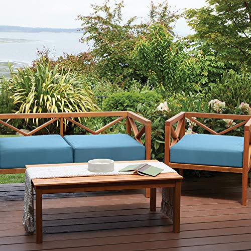 Classic Accessories Ravenna Water-Resistant Patio Bench/Loveseat Cushion Cover, 25 x 22 x 4 Inch, Empire Blue