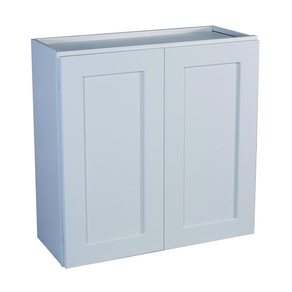 Brookings Shaker Unassembled Wall Kitchen Cabinet W2736, 27 W x 12 D x 36 H, Painted White, Solid Wood, Design House, 543140
