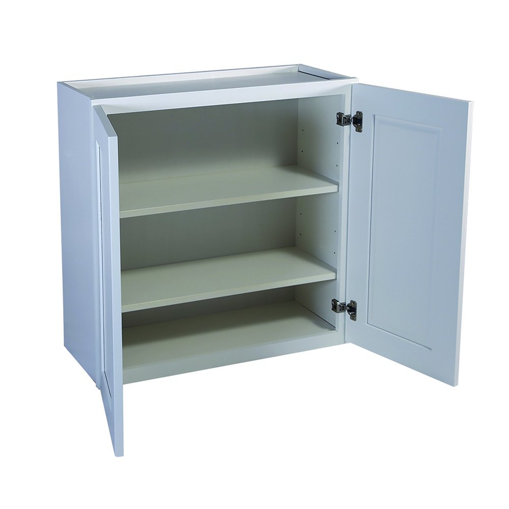 Brookings Shaker Unassembled Wall Kitchen Cabinet W2736, 27 W x 12 D x 36 H, Painted White, Solid Wood, Design House, 543140