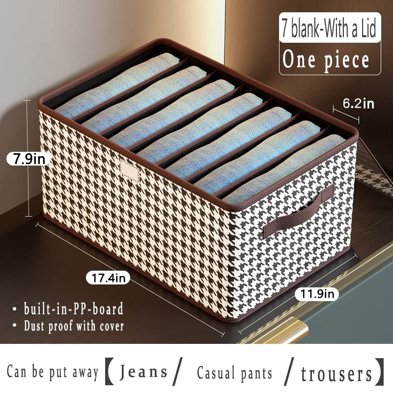 Ozeupeka foldable indoor clothes storage box with handles, large space closet closet storage storage box for clothes/jeans/skirts/shirts/T-shirts, 1PCS (7 Grids)
