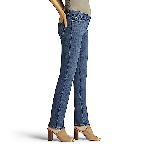 Lee Women's Petite Ultra Lux Comfort with Flex Motion Straight Leg Jean Rayne 8 Petite