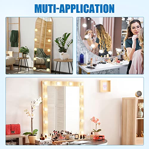 Yahenda 30 Pcs LED Vanity Lights Makeup Mirror Lights with Adjustable Color and Brightness Stick on Vanity Lighting Fixtures with 10 LED Light Bulbs for Bathroom Bedroom Dressing Mirror Wall Table