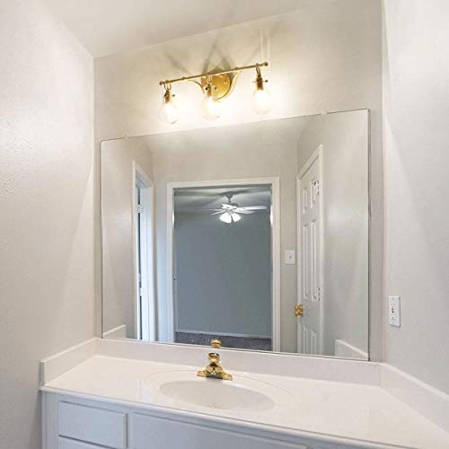 KSANA Gold Bathroom Light Fixtures, 3-Light Vanity Light Fixtures with Clear Glass