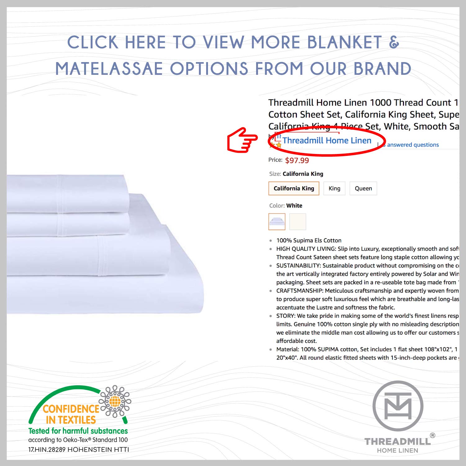 Threadmill King Size Pillow Cases Set of 2-100% Pure Cotton 300 Thread Count Sateen Weave Sage Green Pillow Cases - Ultra Soft & Silky Comfortable Bed Pillow Covers - Hotel Quality Pillow Protectors