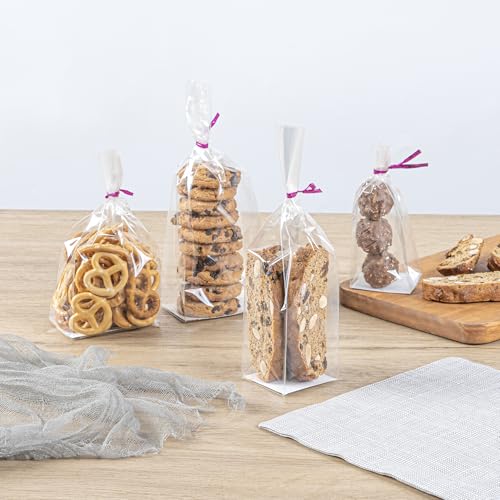 Restaurantware Flat Bottom Heat Seal Sandwich Bags Heat Sealable Food Bags - Gusset Bag with Paper Insert - Clear - 2 x 2 x 8.25 Inch - 100ct Box - Bag Tek