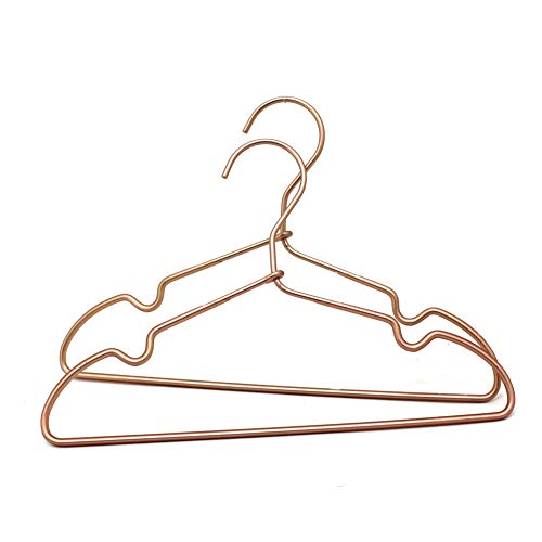 10Pack Koobay 13" Non Slip Rose Gold Wire Top Children Clothes Suit Coat Metal Hanger