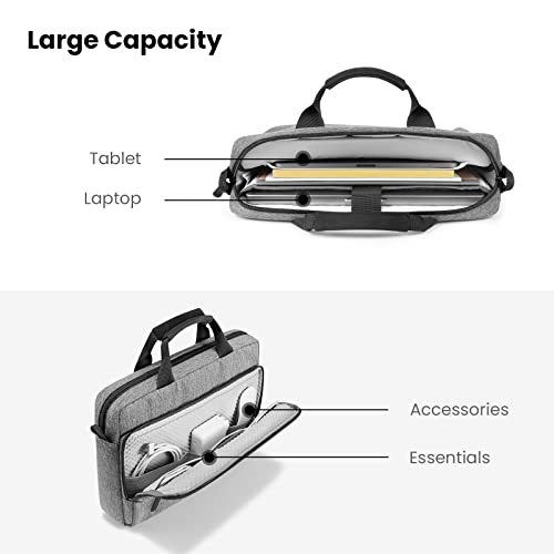 tomtoc Protective Laptop Shoulder Bag for 13-14 Inch MacBook Air/Pro, 13.4-14.4 Surface Laptop Studio/7/6/5/4/3, HP Chromebook 14, Acer Aspire 14, ASUS Zenbook 14, Dell Inspiron 14, Business Briefcase