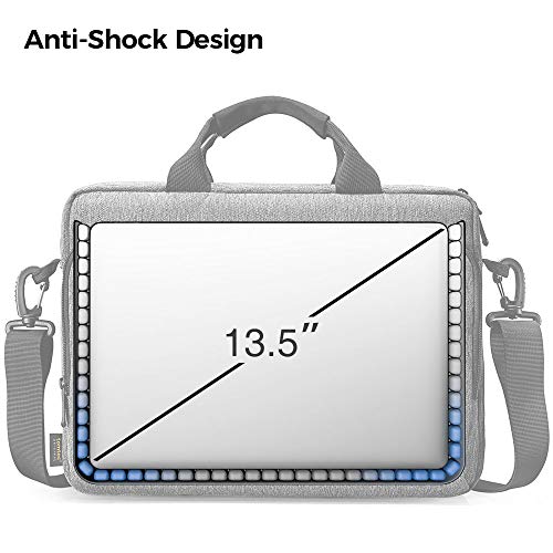 tomtoc Protective Laptop Shoulder Bag for 13-14 Inch MacBook Air/Pro, 13.4-14.4 Surface Laptop Studio/7/6/5/4/3, HP Chromebook 14, Acer Aspire 14, ASUS Zenbook 14, Dell Inspiron 14, Business Briefcase