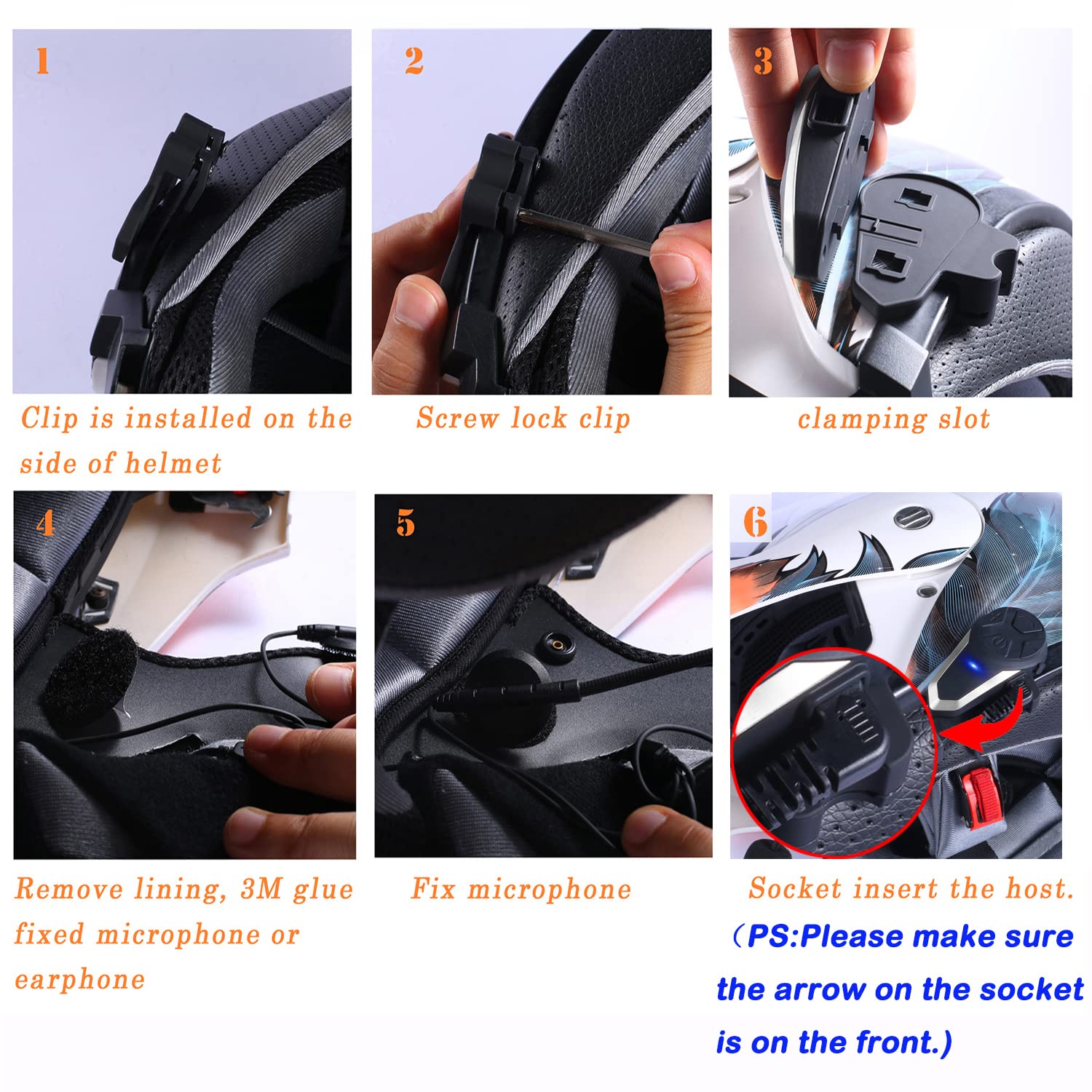 THOKWOK Motorcycle Bluetooth Headset,New Version BT-S3 1000m Helmet Bluetooth Intercom, Motorcycle Bluetooth Communication System for Ski/ATV/Dirt Bike Up to 3 Riders(Boom Microphone, Pack 1)