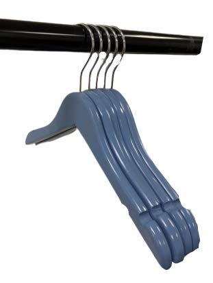 Children's Blue Finish Wood Top Hangers (Set of 5)