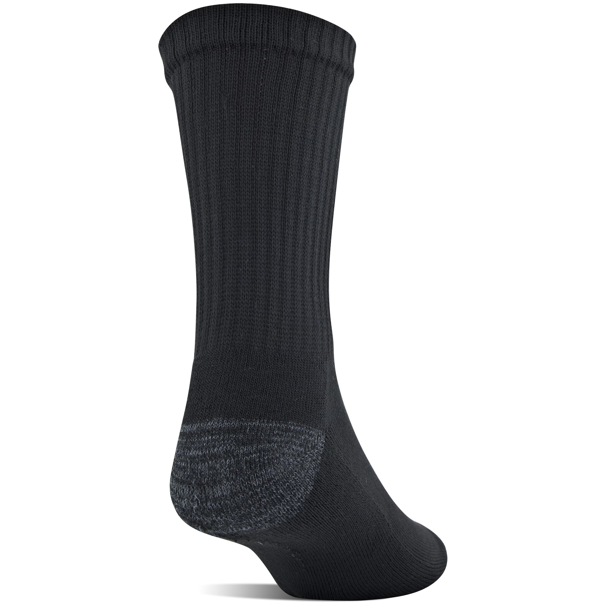Gildan Men's Polyester Half Cushion Mid-Crew Socks, 12-Pack, Black, Shoe Size: 6-12