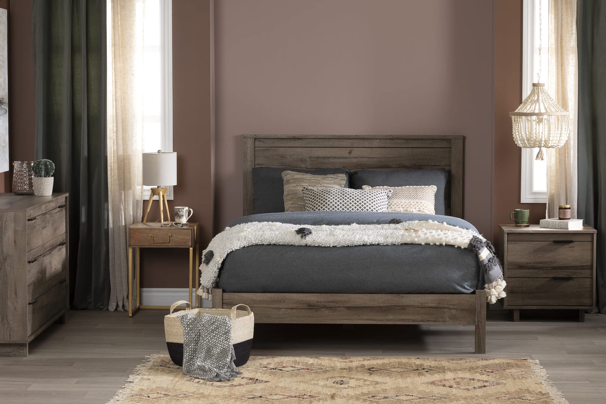 South Shore Fynn Headboard, Full, Fall Oak