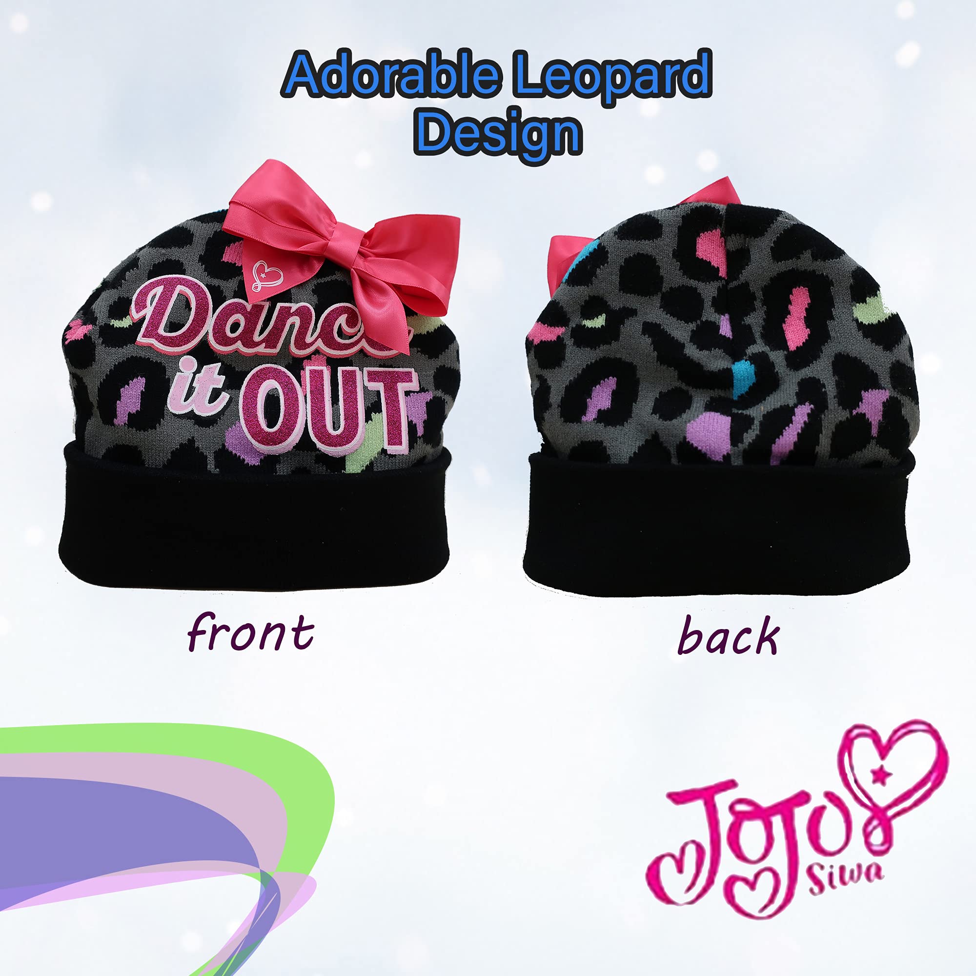 Nickelodeon JoJo Siwa Girls Hat and Glove Cold Weather Set (Black)