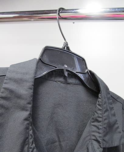 NAHANCO 24400BH Floor Ready Plastic Shirt/Dress Hanger with Black Swivel Hook, Coordinate Loop and Molded Non-Slip Shoulders, 15", Black (Pack of 100)