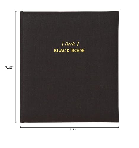 C.R. Gibson Black 'Little Black Book' Refillable 6-Ring Address Book, 440 Entries, 6.5" W x 7.25" L