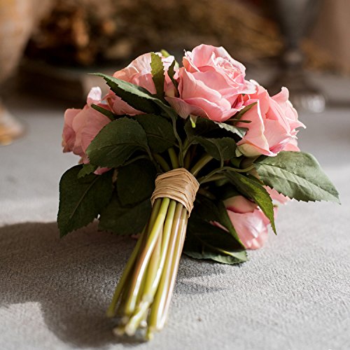Gentille G Home Collection Rustic Light Pink Purple White Silk Rose Bouquet (Purple)