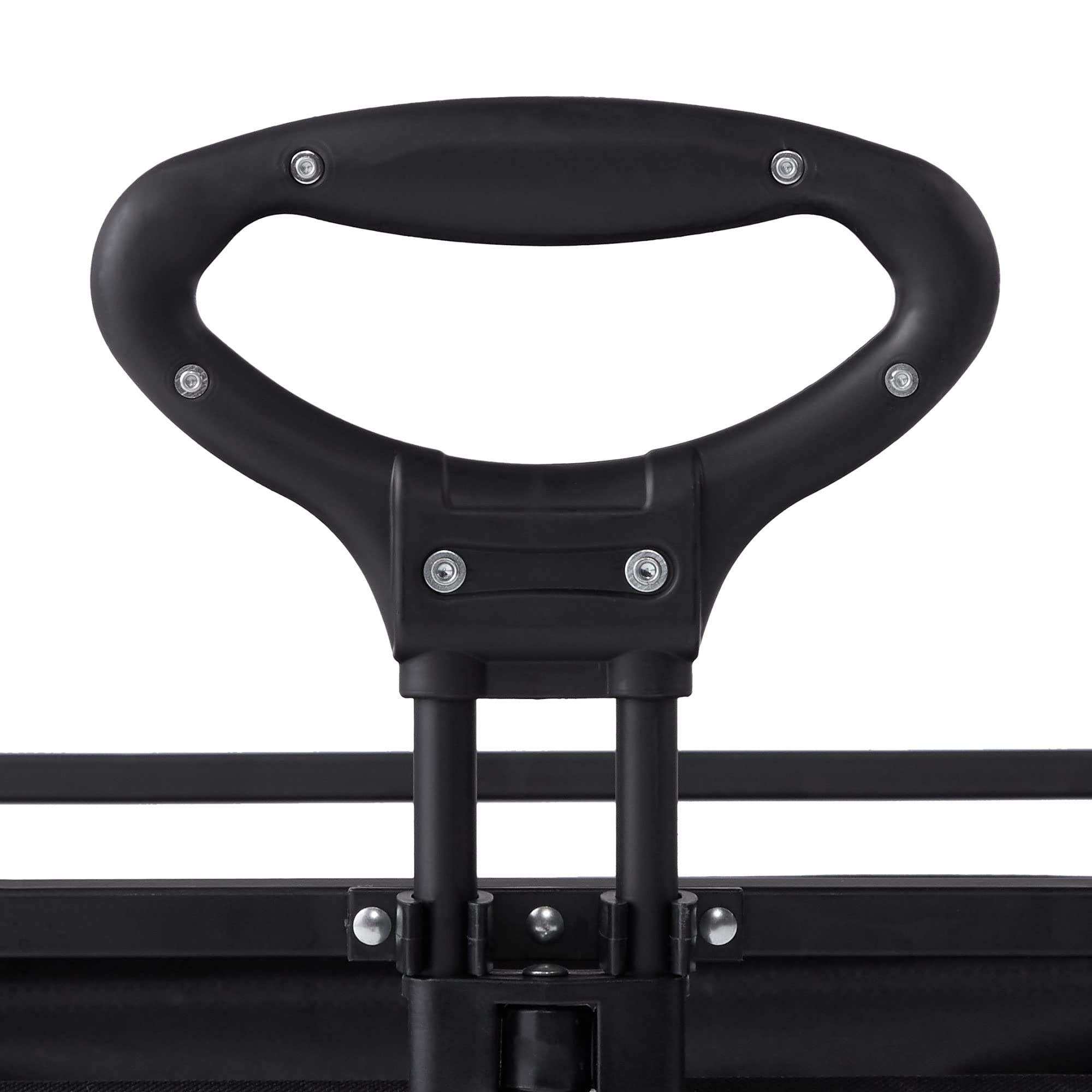Seina 150 Pound Capacity Heavy Duty Steel Frame Collapsible Folding Outdoor Portable Utility Cart Wagon with All Terrain Plastic Wheels, Black