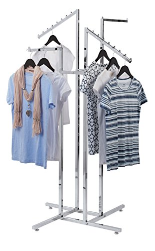 SSWBasics 4 Way Clothing Rack with 2 Straight Arms