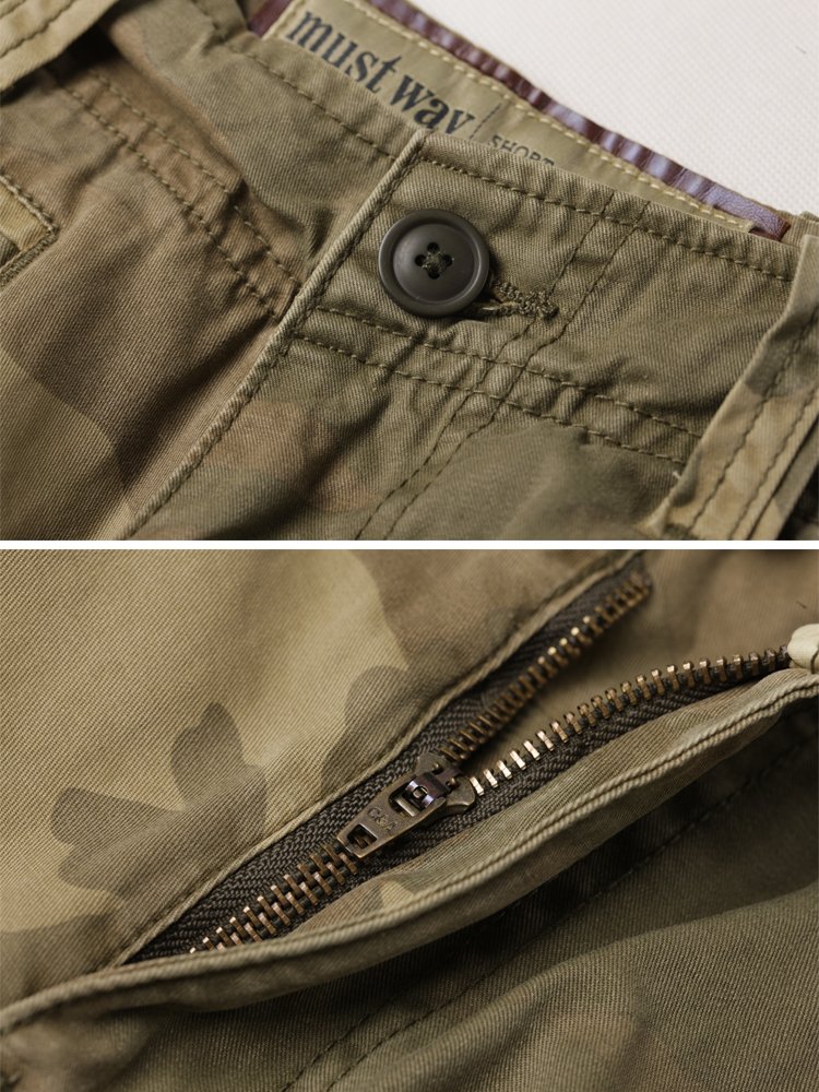AKARMY Men's Camo Cargo Shorts Outdoor Multi-Pocket Cotton Casual Shorts with No Belt 8062 C34 Retro Camo Thin 40