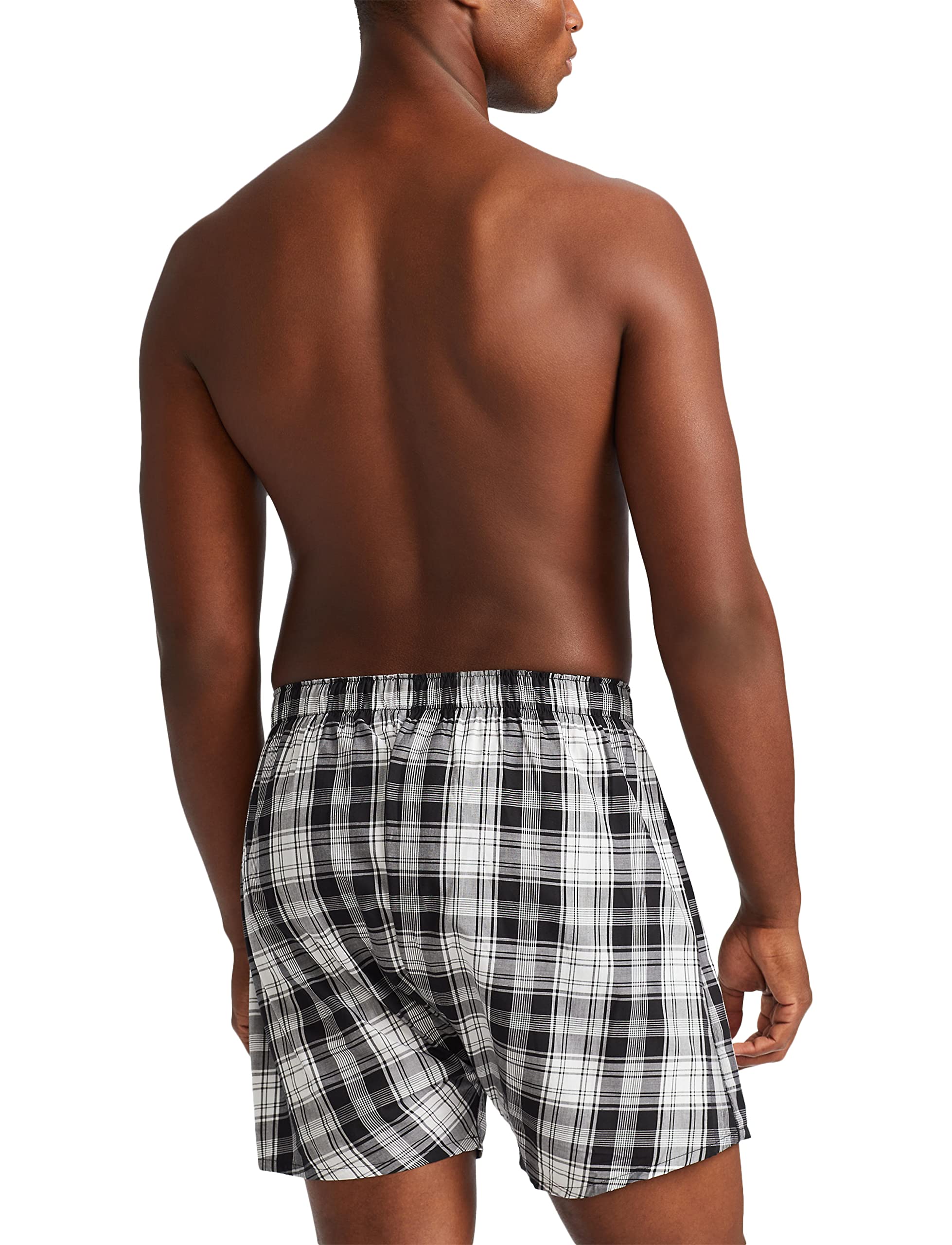 POLO Ralph Lauren Men's Classic Fit Cotton Woven Boxers 3-Pack, Bengal Stripe/Red, Stockton Plaid/Red, Black/Red-3 Pack, Medium
