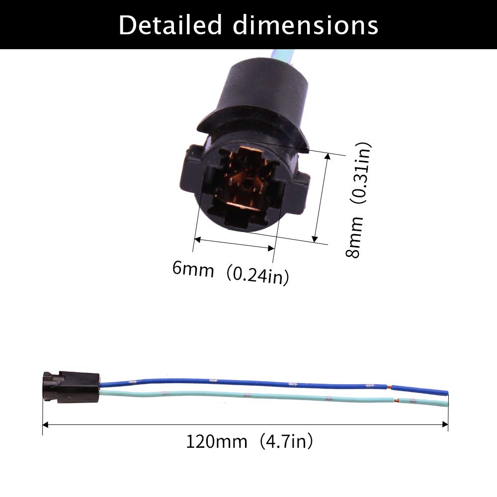 HUIQIAODS 4PCs T5 73 74 Twist Lock Socket for Dashboard Instrument Panel Cluster Plug Lamp Dash Light Bulb Base 4PCS (T5 SOCKET)