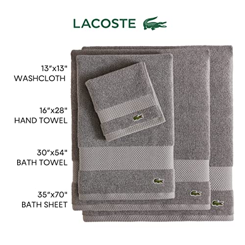 Lacoste Heritage Supima Cotton Wash Cloth, Sand, 13" x 13"