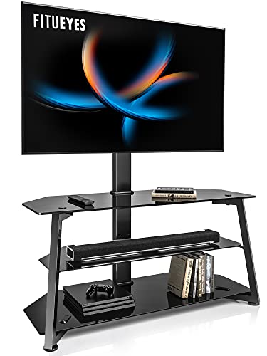 FITUEYES Floor TV Stand Height Adjustable 3-in-1 TV Stand Base Entertainment Stand for 37 to 70 inch Plasma LCD LED Flat or Curved Screen TVs,VESA 600x400mm, Hold up 99lbs
