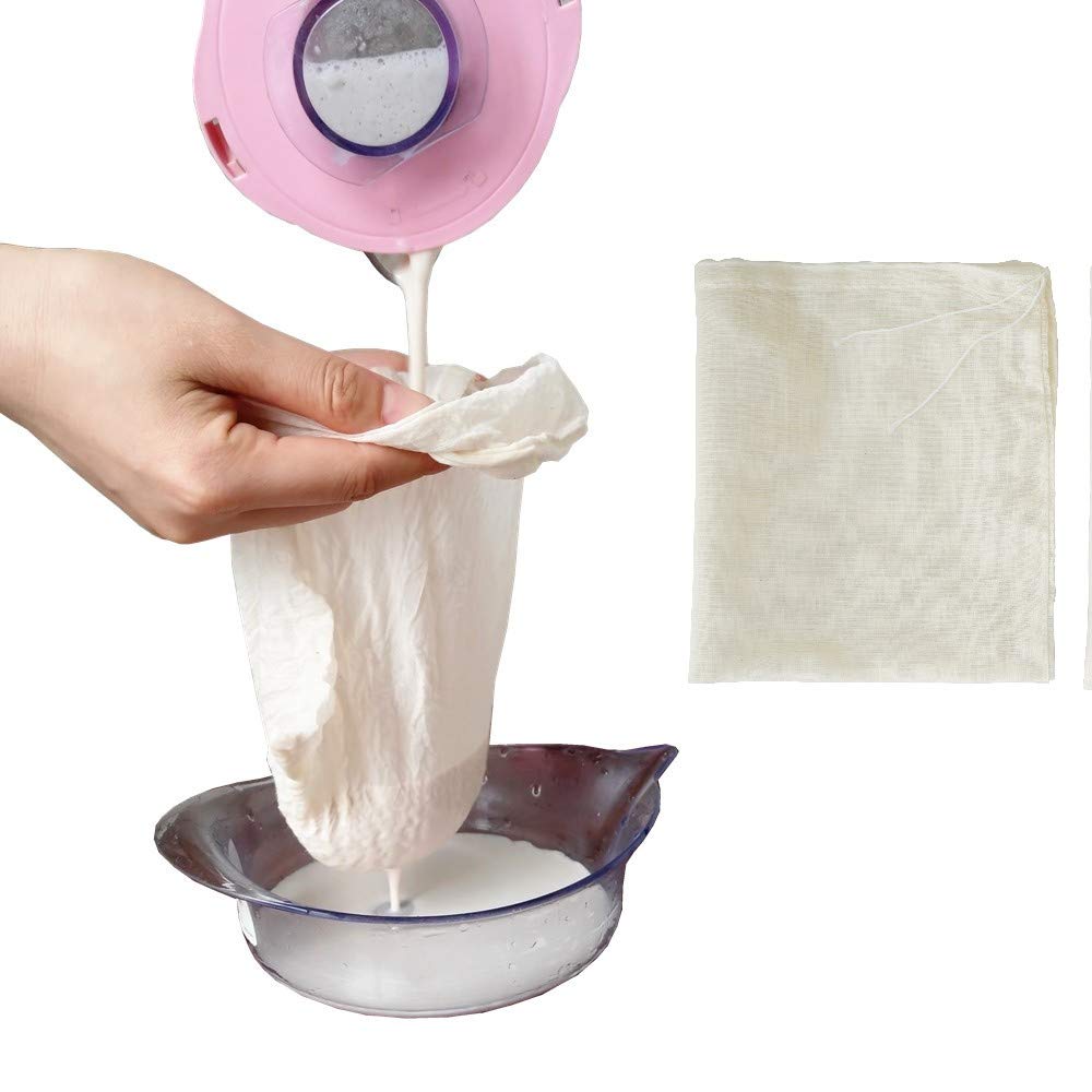 Cheesecloth Bags for Straining,Reusable Cold Brew Coffee Cheese Cloths Strainer,Large Nut Milk Tea Juice Bag,100% Natural Cotton Fine Mesh Filter Bags(Large,4 Pack)