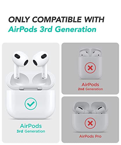 MOBOSI AirPods 3rd Generation Case 2021, Hard Shell Design Full-Body Protective Vanguard Armor Military AirPod 3 Case Cover with Keychain for AirPod Case 3rd Generation Case [LED Visible], Black