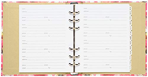 C.R. Gibson Floral Watercolor Refillable 6-Ring Address Book, 440 Entries, 6.5" W x 7.25" L
