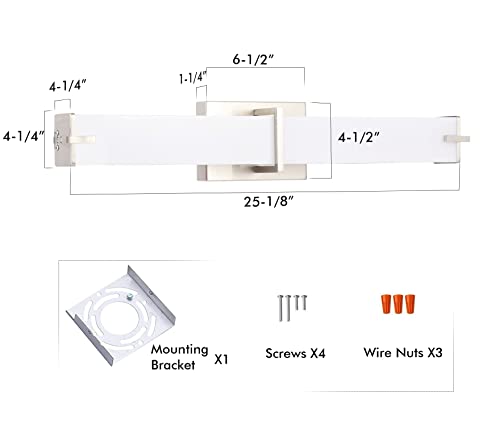 CLOUDY BAY 24 Inch Smart WiFi LED Bathroom Vanity Light,RGB Color Changing Vanity Lighting,Compatible with Alexa and Google Home Assistant,No Hub Required,25W 2700K-6500K,CRI90+ Damp Location