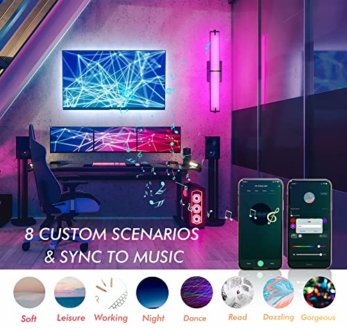 CLOUDY BAY 24 Inch Smart WiFi LED Bathroom Vanity Light,RGB Color Changing Vanity Lighting,Compatible with Alexa and Google Home Assistant,No Hub Required,25W 2700K-6500K,CRI90+ Damp Location