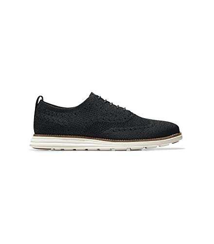 Cole Haan Men's Original Grand Knit Wing TIP II Sneaker, BLACK/IVORY, 9 M US