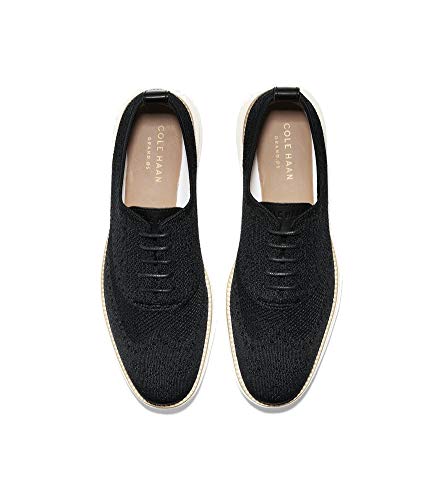 Cole Haan Men's Original Grand Knit Wing TIP II Sneaker, BLACK/IVORY, 9 M US