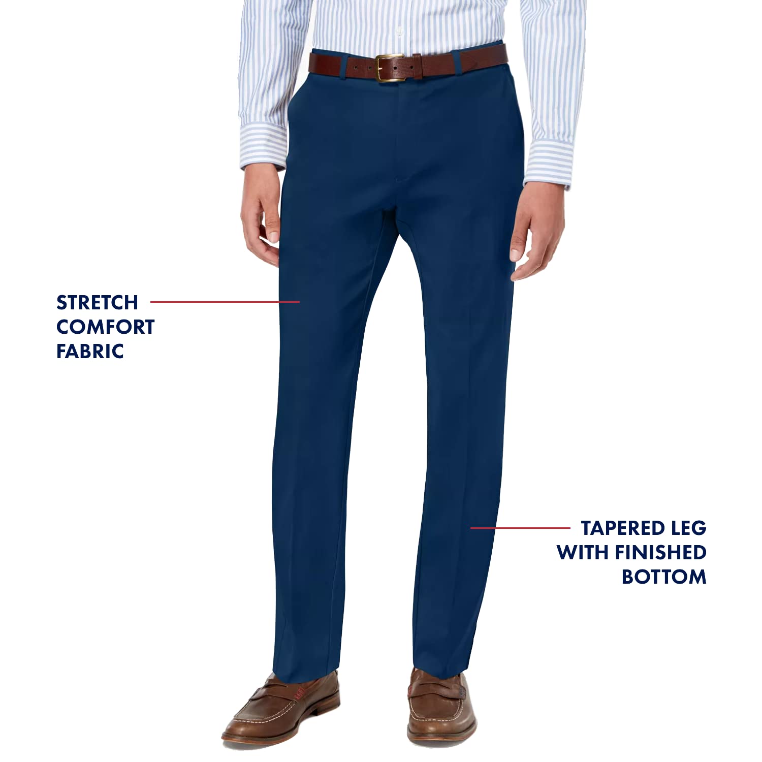 Tommy Hilfiger Men's Classic Stretch Chino Pants – Modern Fit, Wrinkle & Water-Resistant, Versatile & Comfortable for Work or Casual Wear | Navy,34X32L