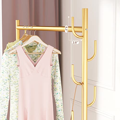 Thick forest Gold Clothing Rack Gold Clothes Rack Gold Garment Rack Heavy Duty Shoes Bags Gold Clothes Organizer Storage Shelves