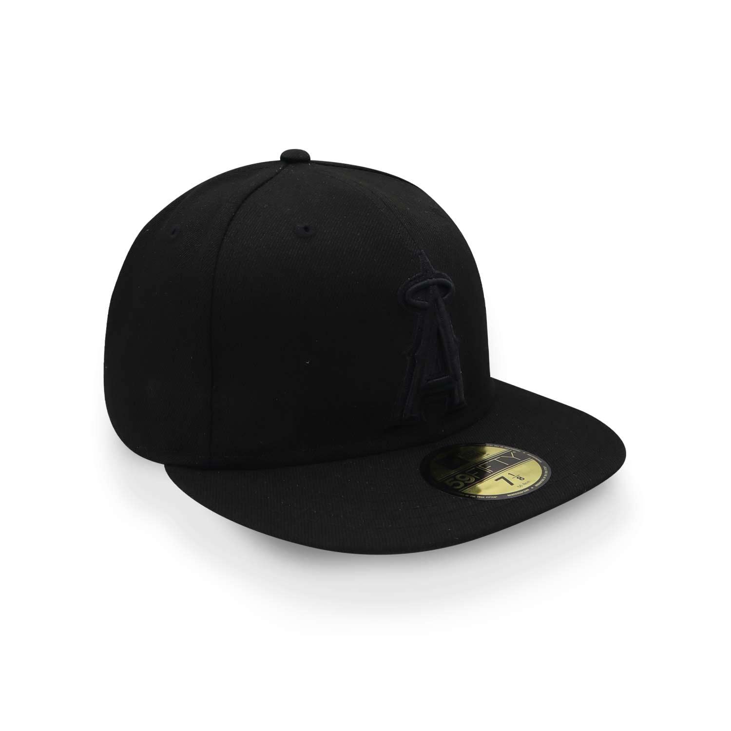 New Era 59Fifty Hat MLB Basic Anaheim Angels Black Fitted Baseball Cap (7 1/4)