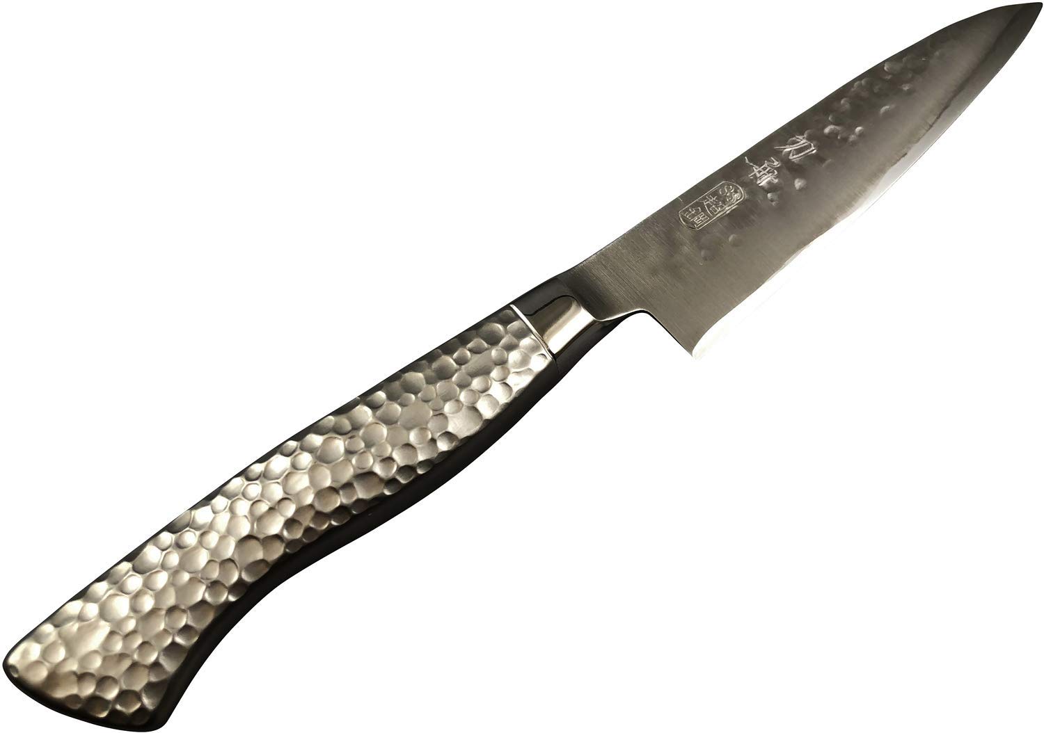 TOSHU 150 mm (5.9 inch) Petty Knife, Manually Sharpened Japanese Kitchen Knife Produced Utilizing Japanese Sword-Making Techniques - Damascus Pattern - 3 Layers