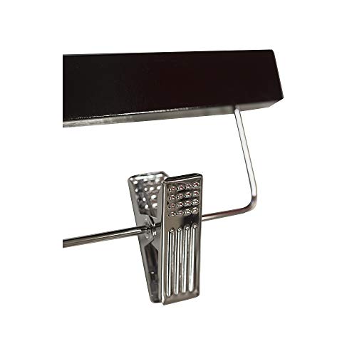 NAHANCO 2214RCCH 14” Wooden Skirt Slack Hangers with Chrome Hardware Black (Pack of 100)