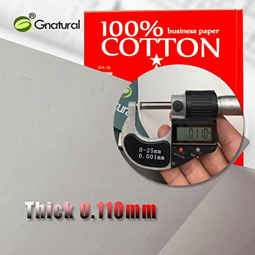 100% Cotton Paper,8.5 x 11 inch Business Paper, 24lb Inkjet Laser Printing Paper, White Color Waterproof Watermark Paper - 100 Sheets Low Starch