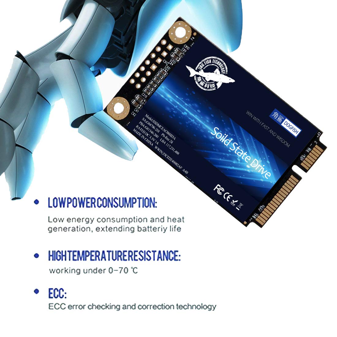 SSD mSATA 250GB Dogfish Internal Solid State Drive High Performance Hard Drive for Desktop Laptop SATAIII 6Gb/s Includes SSD 32GB 60GB 64GB 120GB 128GB 240GB 250GB 480GB 500G 1TB (250GB MSATA)