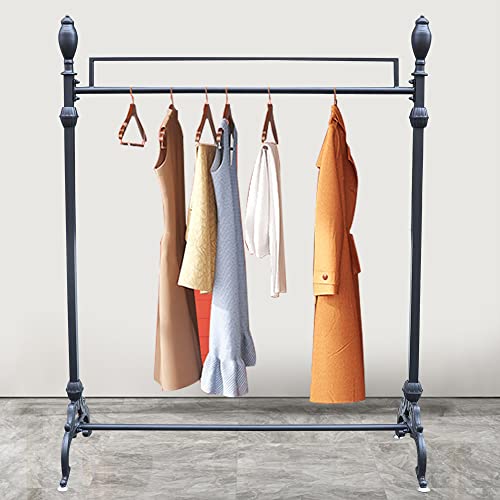 LYNICESHOP 63Inch Black Metal Clothing Rack Vintage Garment Rack Retail Store Display Rack Home Freestanding Clothing Hanger stand