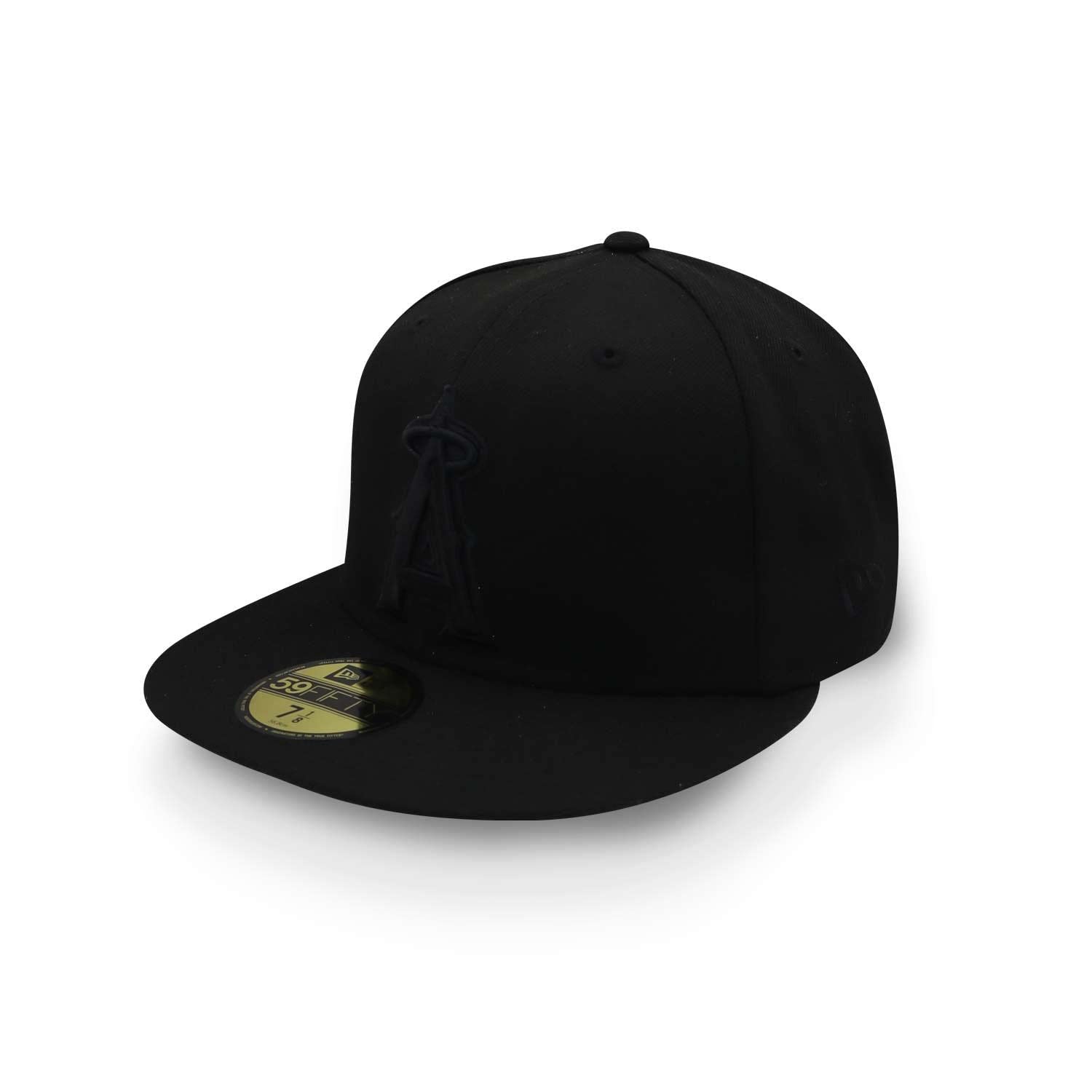 New Era 59Fifty Hat MLB Basic Anaheim Angels Black Fitted Baseball Cap (7 1/4)